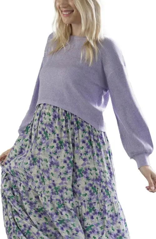 ANGEL MATERNITY Cropped Ribbed Maternity Sweater
