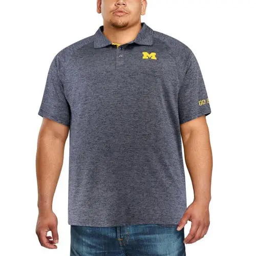 COLOSSEUM Michigan Wolverines Big & Tall Down Swing Polo
