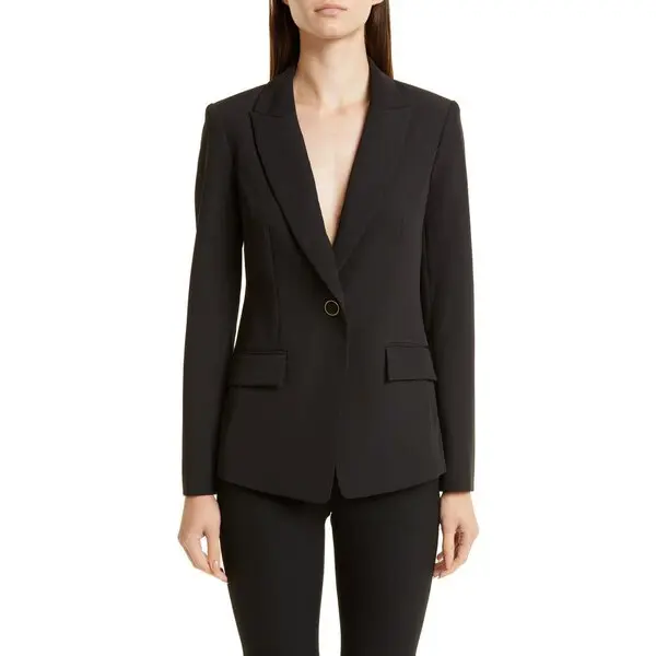 MILLY Cady Avery One-button Blazer - Black