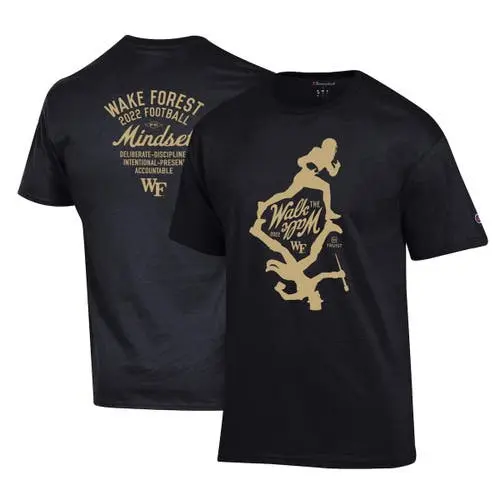 Champion Wake Forest Demon Deacons 2022 Football Walk The Walk T-shirt - Black
