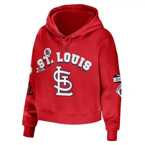 WEAR BY ERIN ANDREWS St. Louis Cardinals Cropped Pullover Hoodie