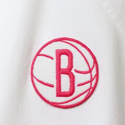 LUSSO Brooklyn Nets Margot Cropped Tri-blend Cap Sleeve Sweatshirt