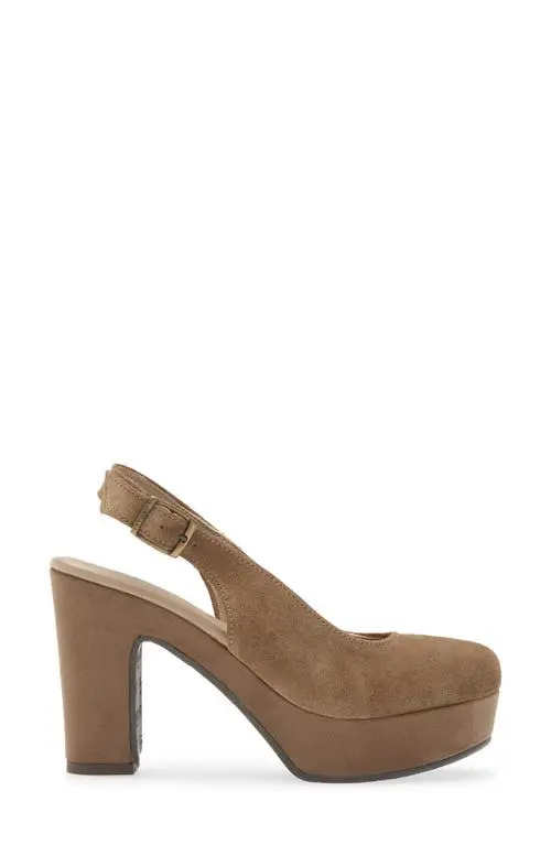 Cordani Torrie Platform Slingback Pump - Fango Suede
