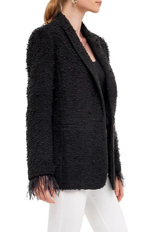 Endless Rose Feather Cuff Tweed Blazer