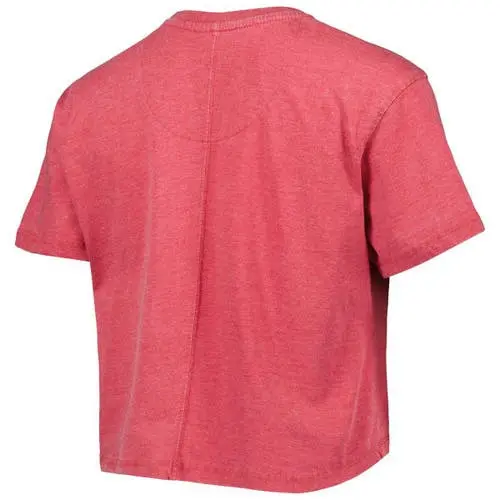 PRESSBOX Oklahoma Sooners Vintage Burnout Crop T-shirt