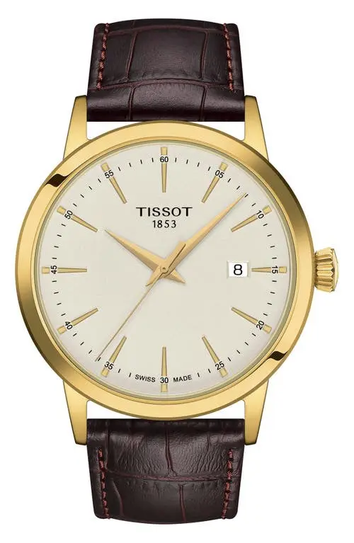 TISSOT Classic Dream Leather Strap Watch - Brown