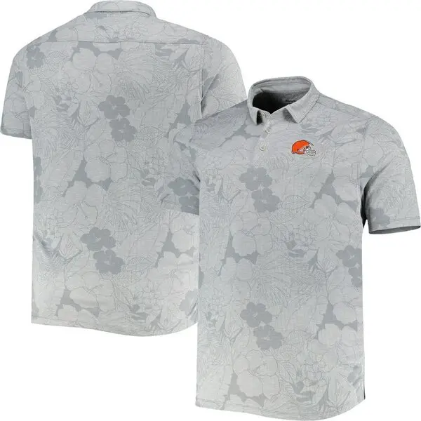 Tommy Bahama Cleveland Browns Big & Tall Miramar Blooms Polo - Gray