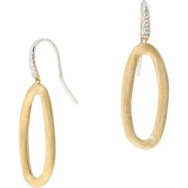 Marco Bicego Jaipur Diamond Oval Link Drop Earrings - Yellow/white Gold