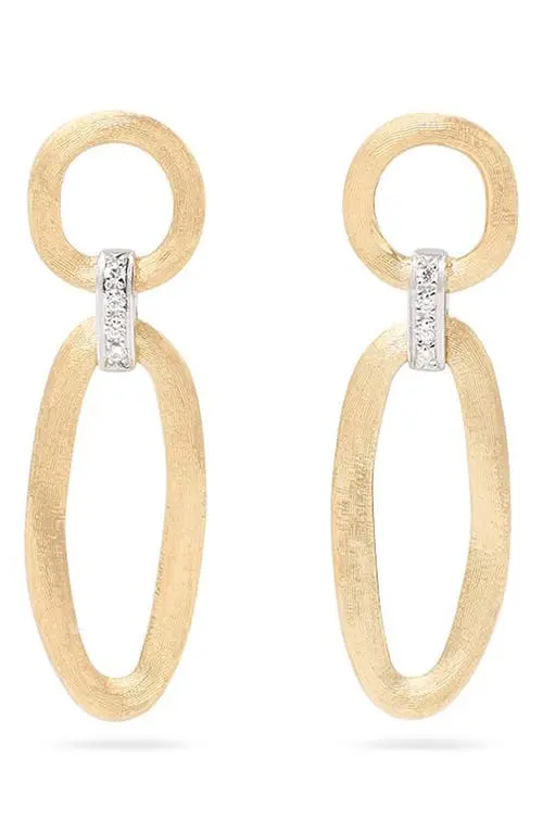 Marco Bicego Jaipur Diamond Drop Earrings - Yellow/white Gold