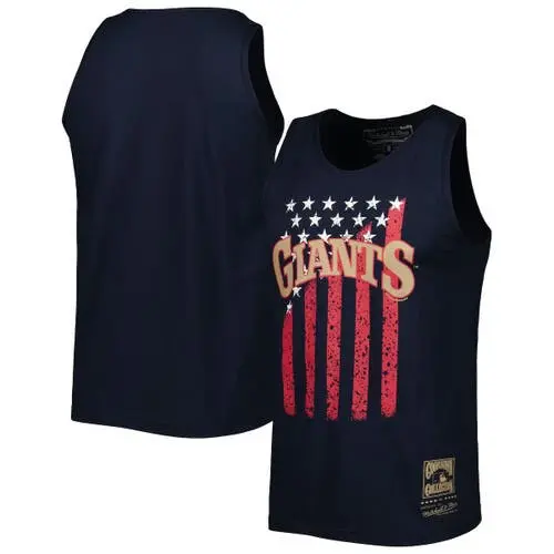 Mitchell & Ness San Francisco Giants Cooperstown Collection Stars And Stripes Tank Top - Navy