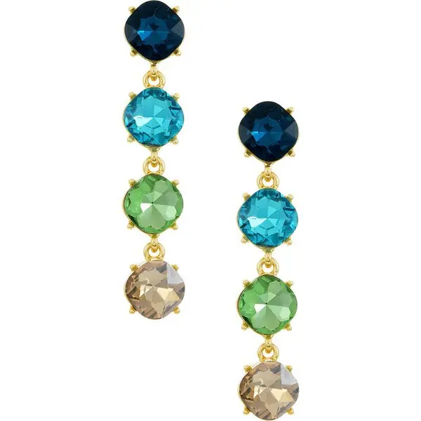 Ettika Crystal Drop Earrings - Blue