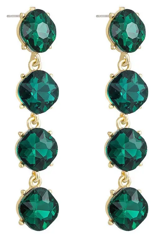 Ettika Crystal Drop Earrings - Green