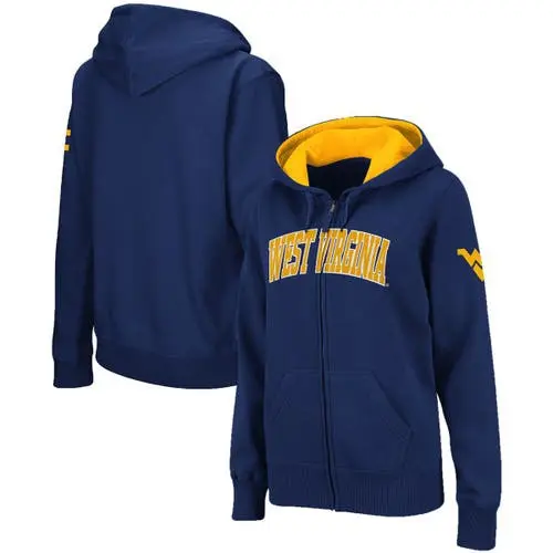 COLOSSEUM Stadium Athletic West Virginia Mountaineers Arched Name Full-zip Hoodie - Navy
