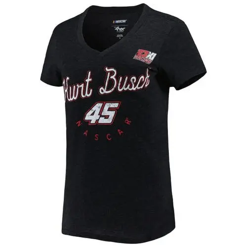 G-III 4HER BY CARL BANKS Kurt Busch Bump & Run V-neck T-shirt