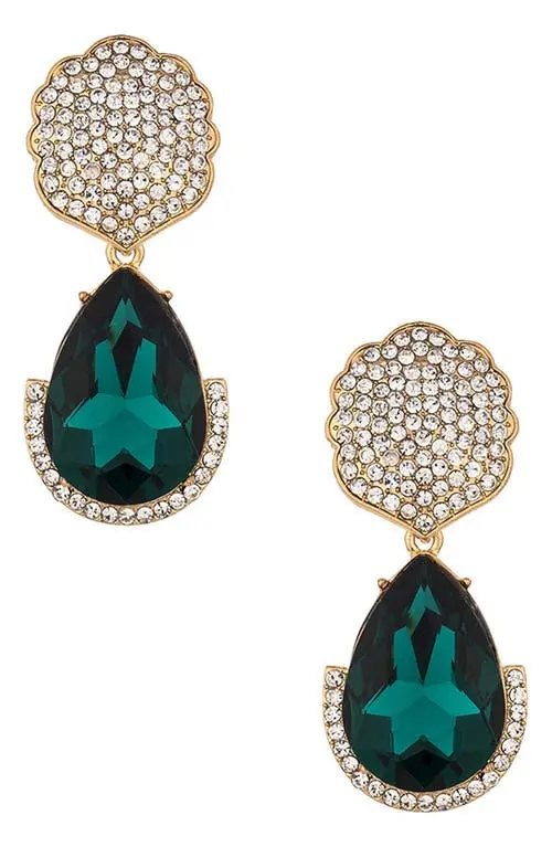 Ettika Pavé Statement Earrings - Green