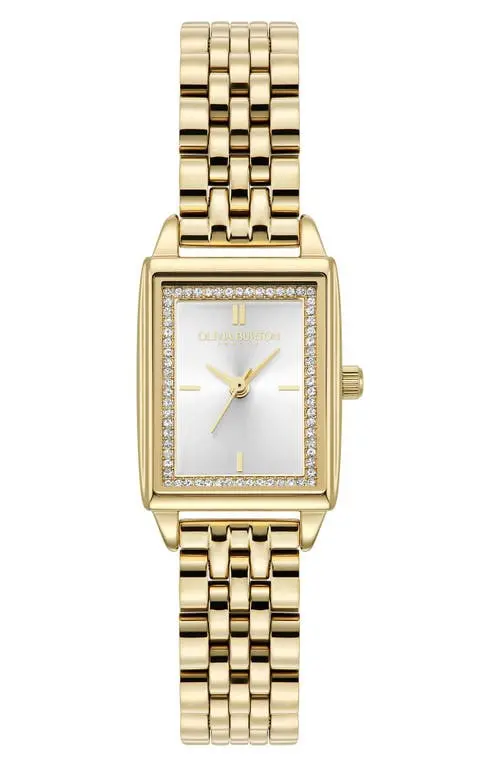 OLIVIA BURTON Classics Rectangular Bracelet Watch - White