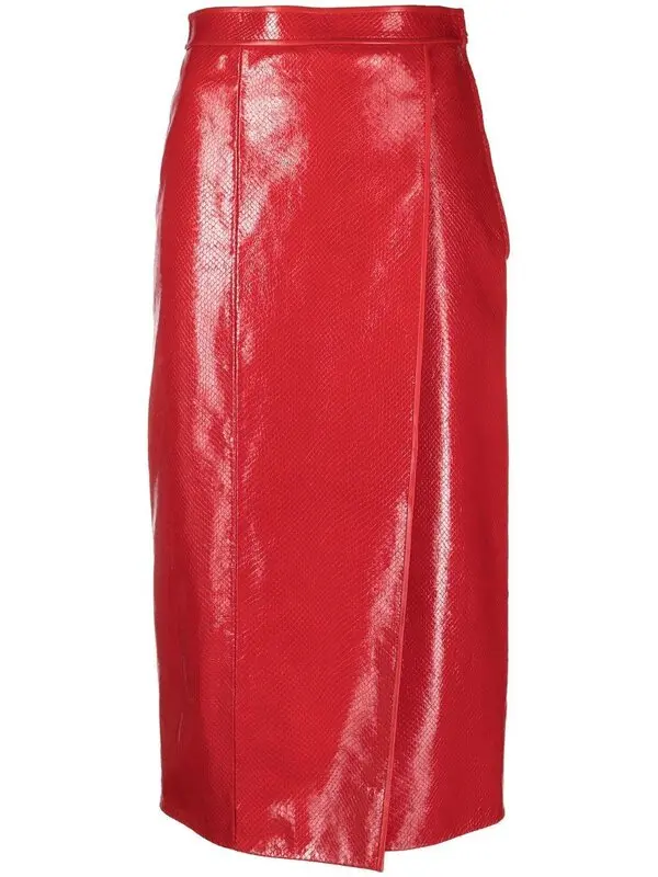 Gucci Crocodile-effect Pencil Skirt