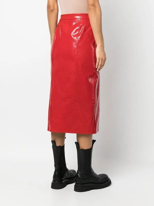 Gucci Crocodile-effect Pencil Skirt
