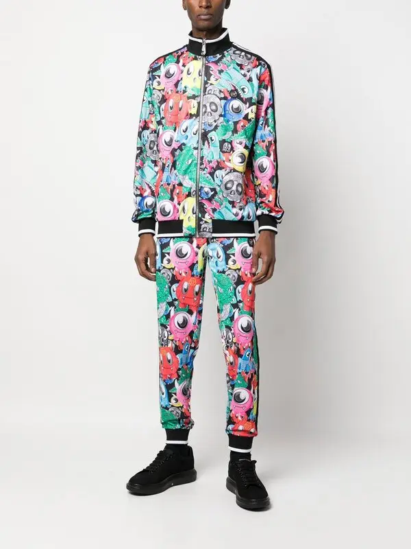 Philipp Plein Cartoon-print Tracksuit - Black