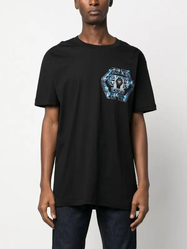 Philipp Plein Logo Print T-shirt - Black