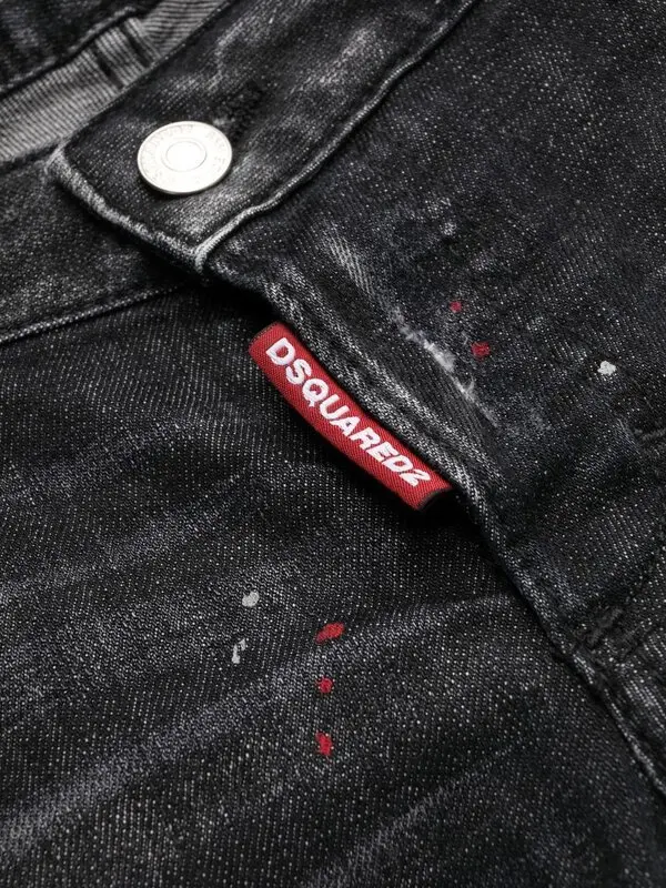 Dsquared2 Splatter-detailed Cropped Jeans - Black