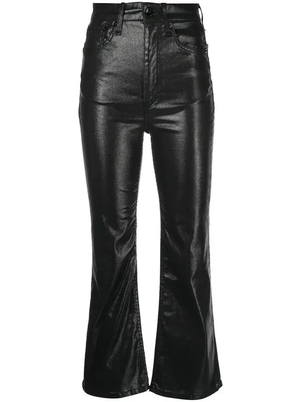 Rag & Bone Coated Flared Cropped Jeans