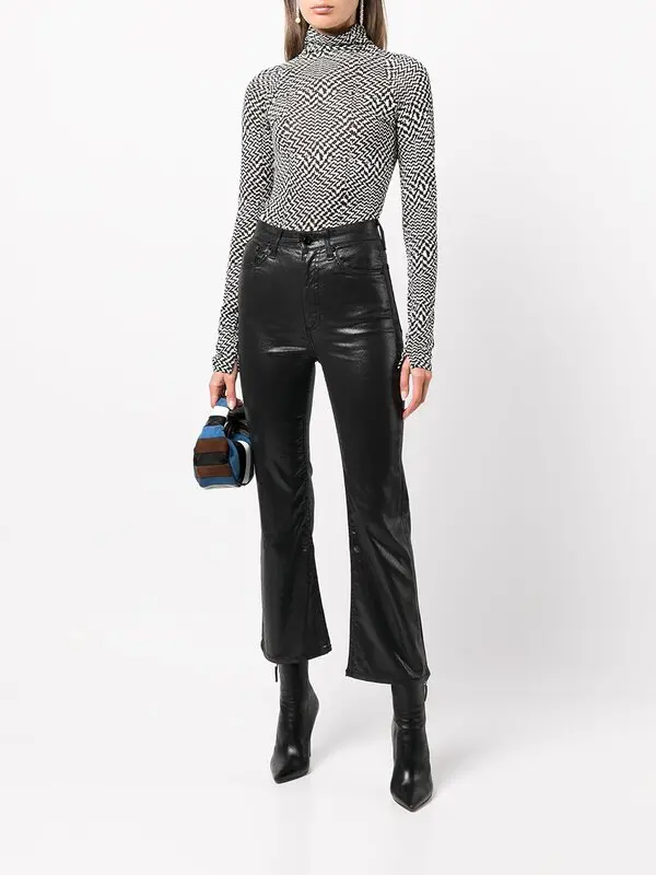Rag & Bone Coated Flared Cropped Jeans