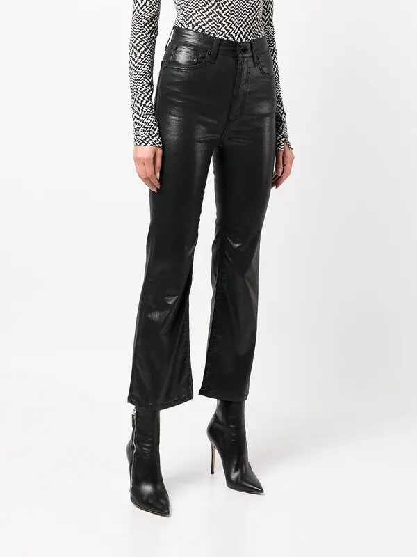 Rag & Bone Coated Flared Cropped Jeans
