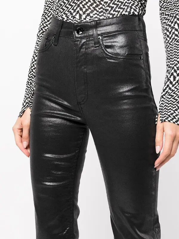 Rag & Bone Coated Flared Cropped Jeans