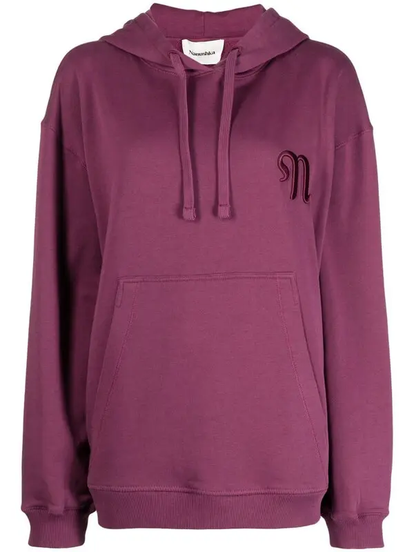 Nanushka Embroidered Logo Hoodie - Purple