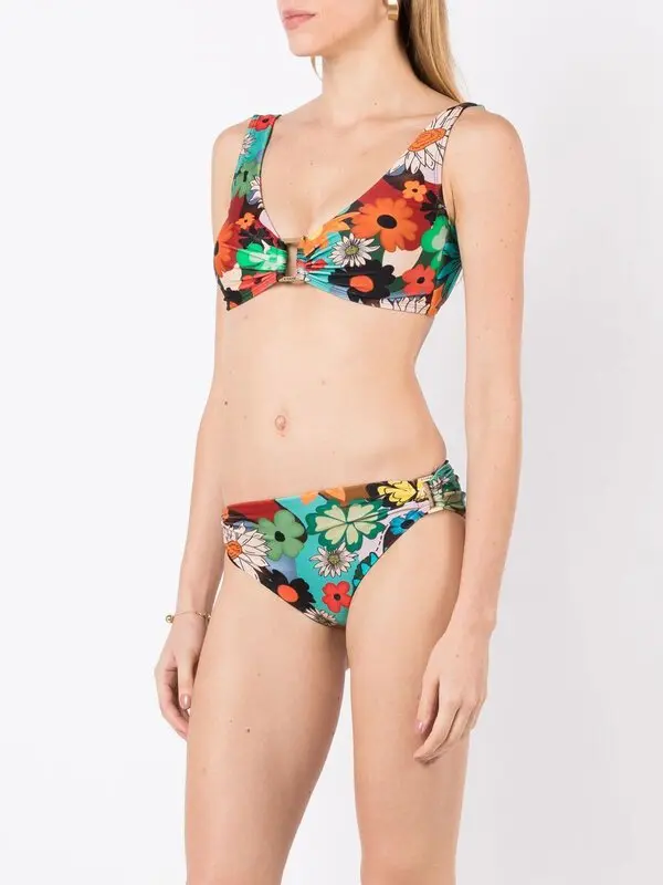 AMIR SLAMA Floral-print Tie-fastened Bikini