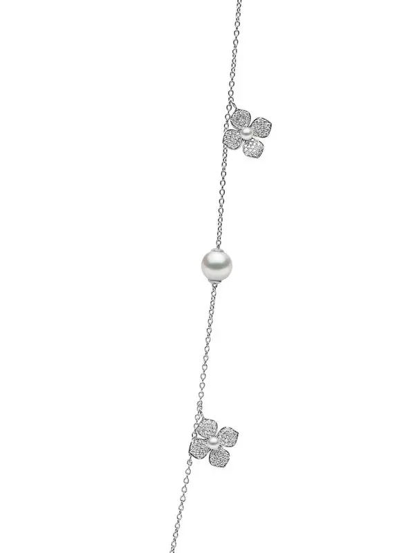 Yoko London 18kt White Gold Diamond And Pearl Necklace