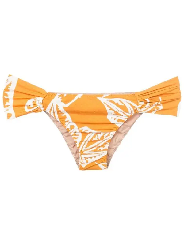 CLUBE BOSSA Leaf-print Bikini Bottom - Orange