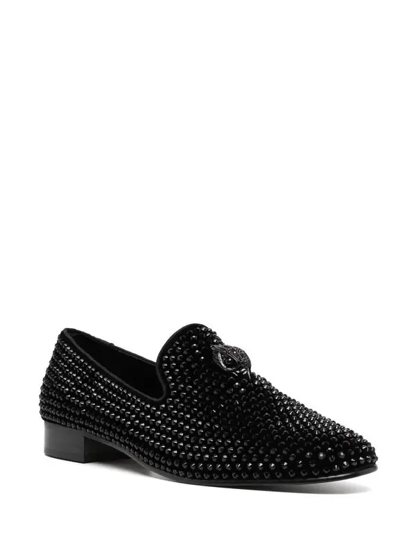 Kurt Geiger Ace Stud Crystal-embellished Loafers