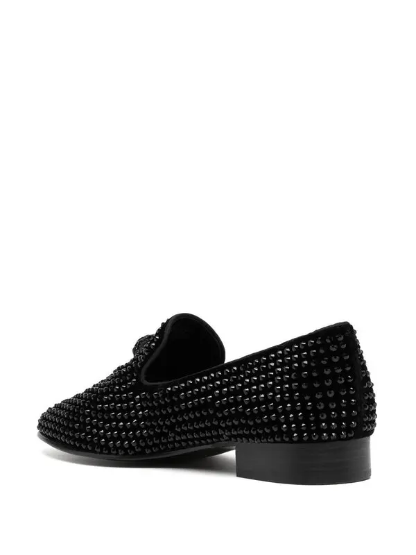 Kurt Geiger Ace Stud Crystal-embellished Loafers