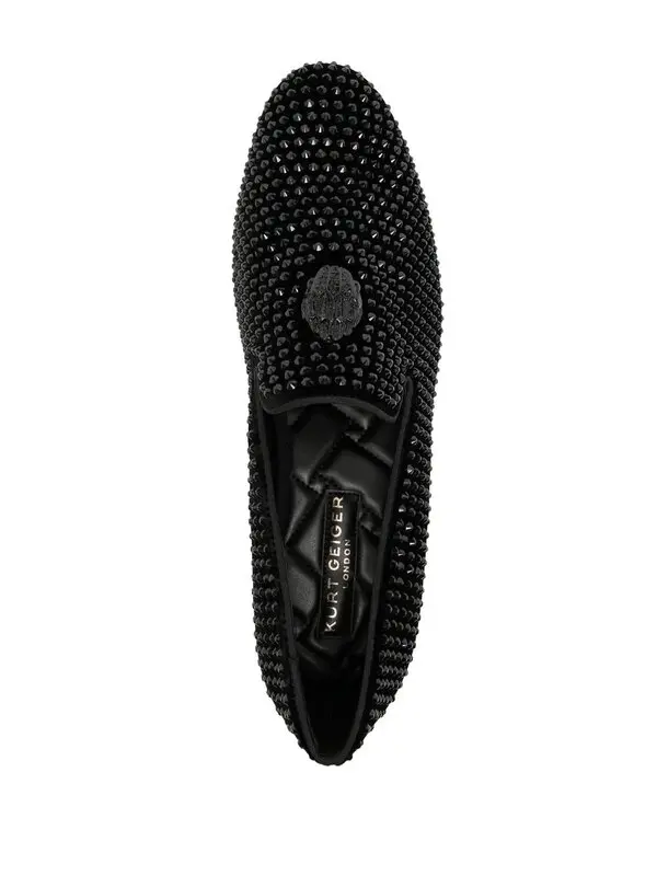 Kurt Geiger Ace Stud Crystal-embellished Loafers