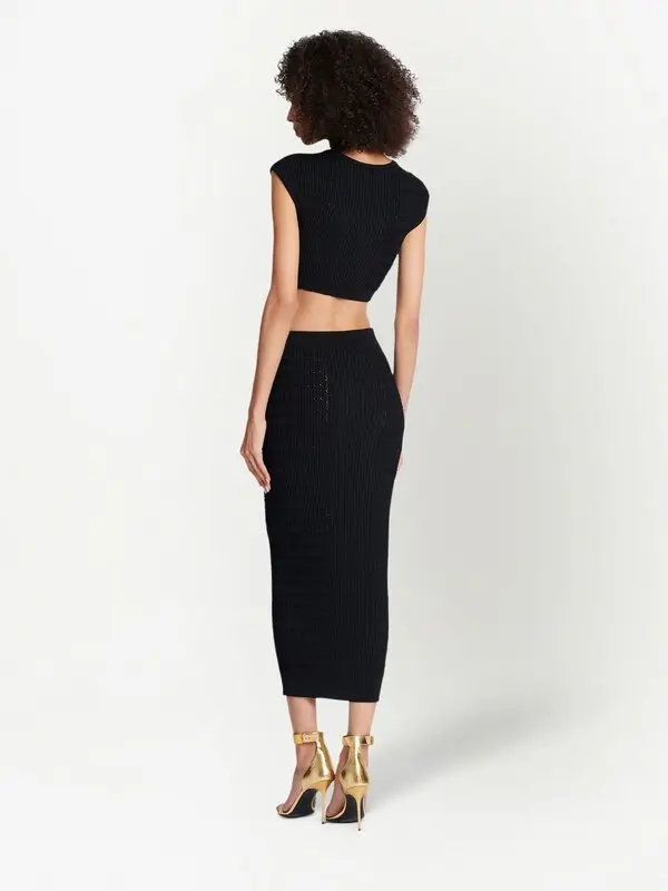 Balmain Ribbed-knit Pencil Skirt