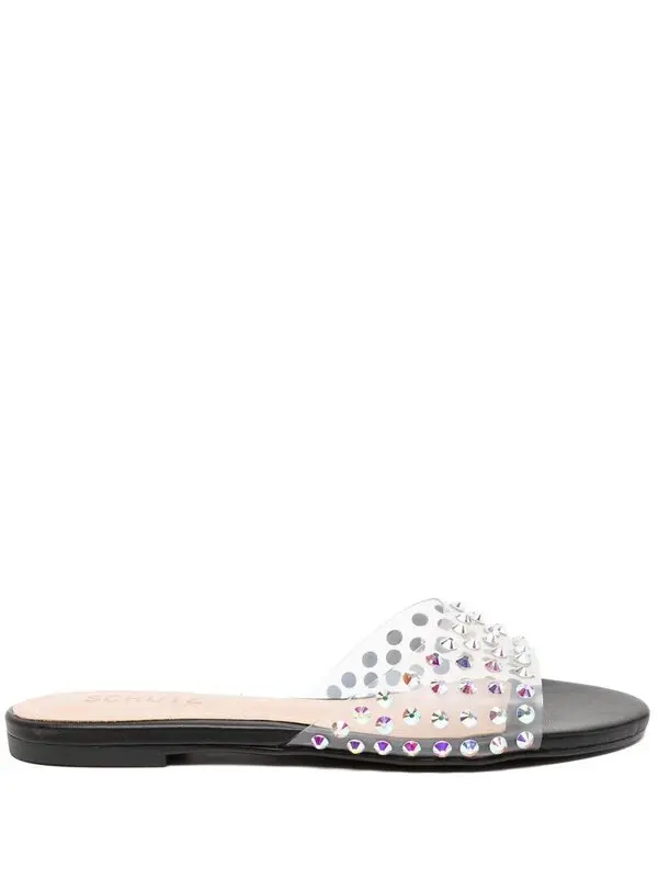 Schutz Crystal-embellished Transparent Sandals
