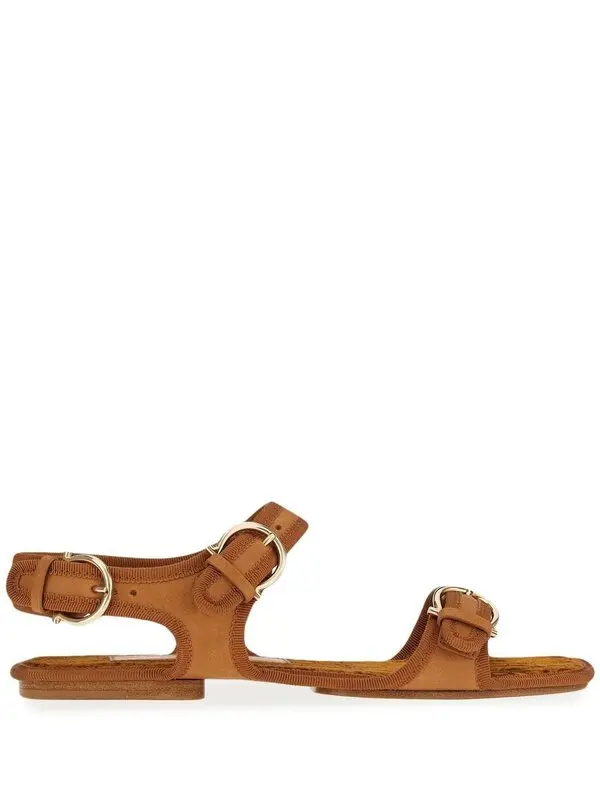 FERRAGAMO Nomadic Stories Leather Sandals - Brown