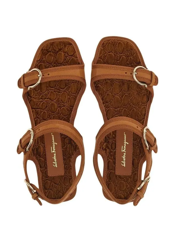 FERRAGAMO Nomadic Stories Leather Sandals - Brown