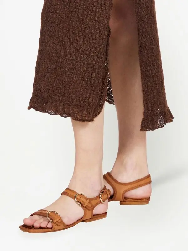 FERRAGAMO Nomadic Stories Leather Sandals - Brown