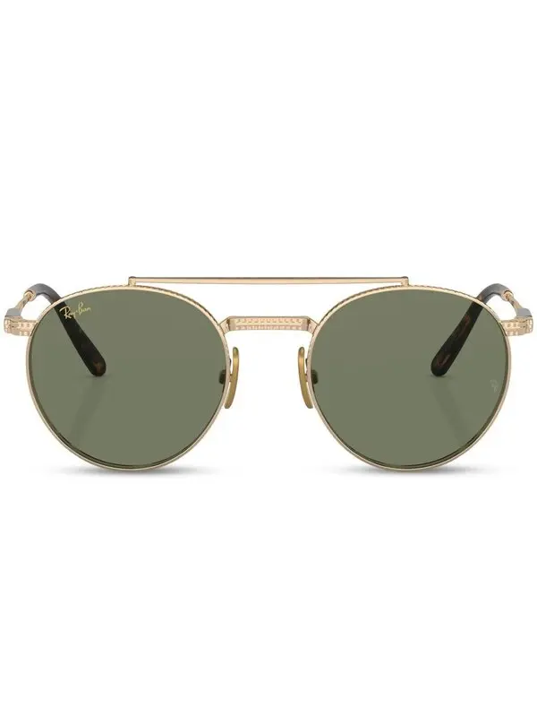 Ray-ban Round-frame Titanium Sunglasses - Gold