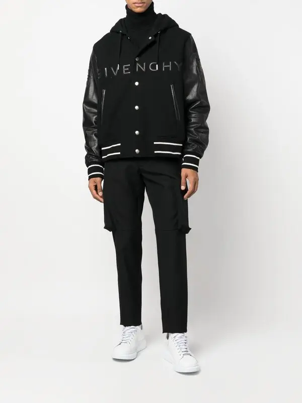 Givenchy Raised-logo Hooded Varsity Jacket