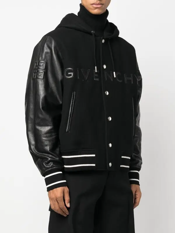 Givenchy Raised-logo Hooded Varsity Jacket