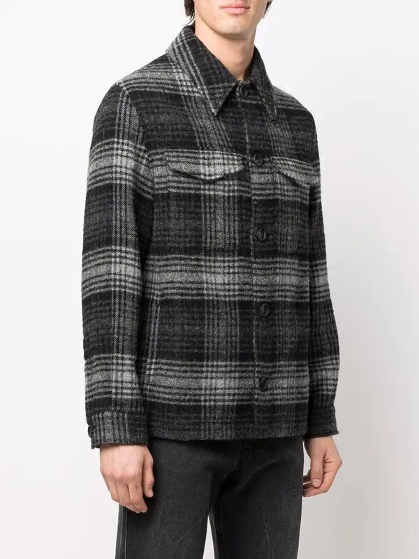 Ami Checked Button-up Shirt Jacket
