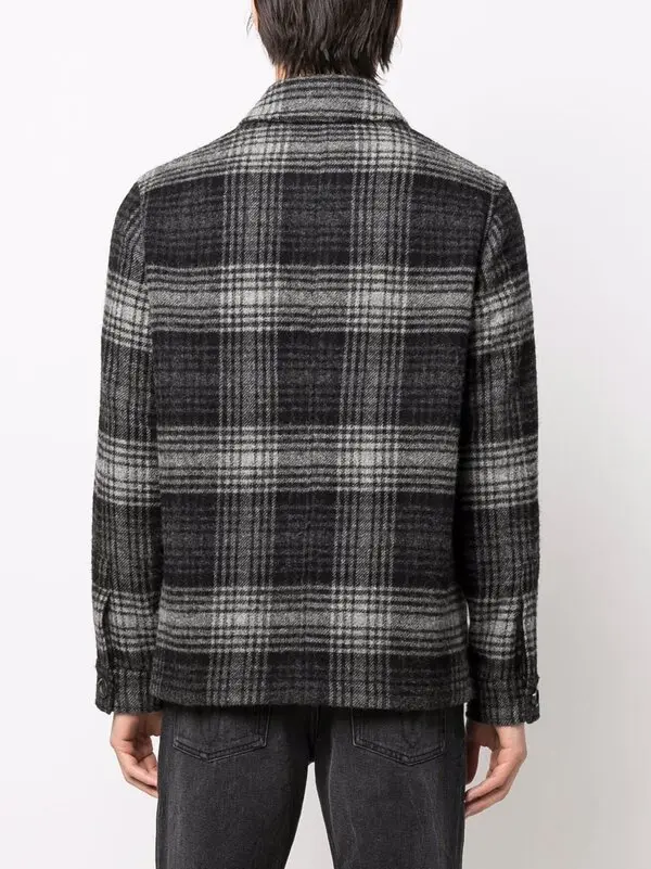 Ami Checked Button-up Shirt Jacket