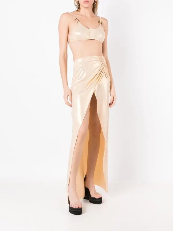 AMIR SLAMA Ruched High-waisted Skirt