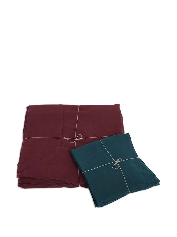 ONCE MILANO Medium Linen Tablecloth - Red