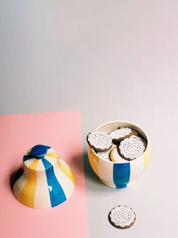 HAY Sobremesa Striped Cookie Jar