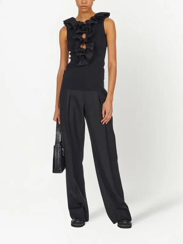FERRAGAMO Ruffle-trim Wool Vest